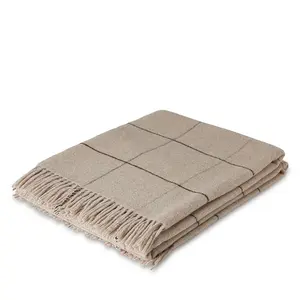 CECCHI E CECCHI Scozia Wool Plaid Throw Blanket - Brown