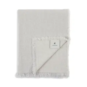 LANEROSSI Zebio Melange Merino Wool Throw Blanket - Light Grey