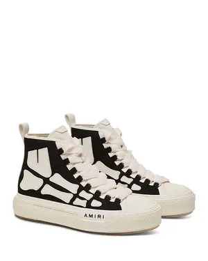 Amiri Skel Court Hi Canvas Sneakers - Black