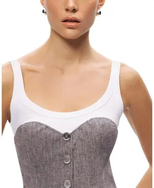 NOCTURNE Button-front Tailored Blouse