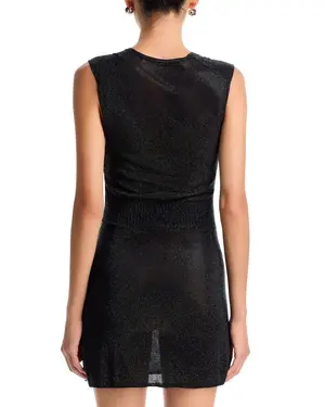 Alexander Wang Embellished Knotted V-neck Mini Dress