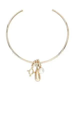 TPO Seraphine Cuff Charm Necklace In Metallic - Gold