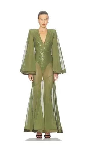 ZHIVAGO Illusion Survives Love Two-piece Mesh Gown