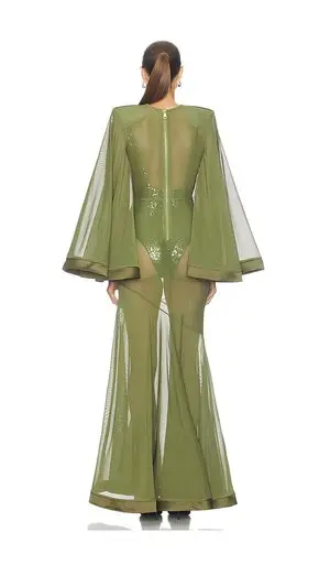 ZHIVAGO Illusion Survives Love Two-piece Mesh Gown
