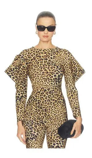 Norma Kamali Wing Sleeve Side Drape Top