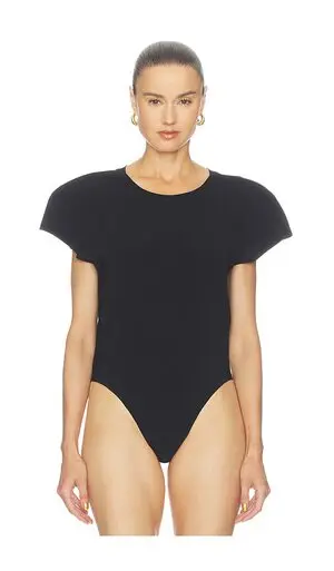 Norma Kamali Cap Sleeve Bomber Bodysuit