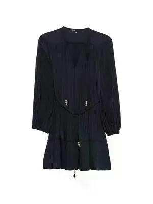 Maje Pleated Tie-fastening Mini Dress
