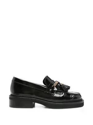 Maje Tassel-detail Chain-link Loafers - Black