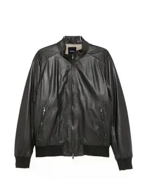 BARBA NAPOLI Dakota Leather Bomber Jacket - Brown