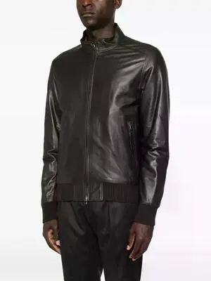 BARBA NAPOLI Dakota Leather Bomber Jacket