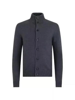 SLOWEAR Button-up Ribbed Cardigan - Grey