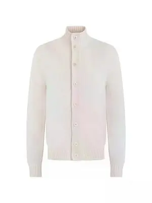 SLOWEAR Button-up High-neck Cardigan - Neutrals