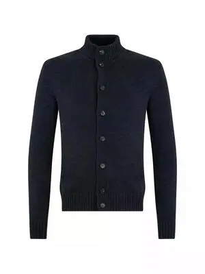 SLOWEAR Ribbed-knit Button-up Cardigan - Blue