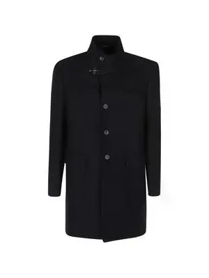 FAY Lobster-clasp Single-breasted Coat - Blue