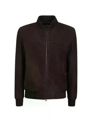 Herno Suede Bomber Jacket - Brown