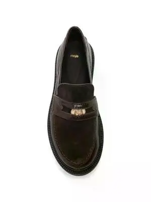 Maje Logo-plaque Panelled Loafers
