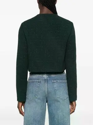 Maje Checked Cropped Tweed Jacket