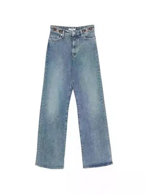 Maje Buckle-detail Straight-leg Jeans