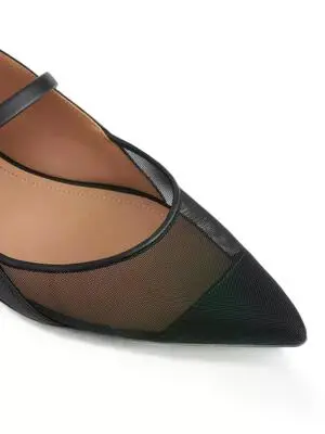 MALONE SOULIERS Maureen Arc Mesh-panel Flat Pumps
