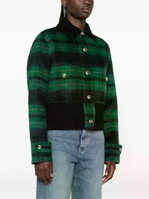 Maje Checked-pattern Button-up Jacket