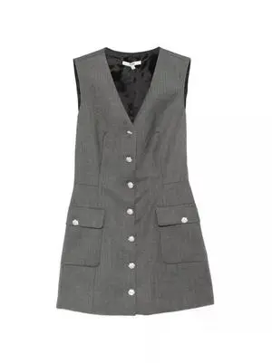 Maje Embellished-button Sleeveless Playsuit - Grey