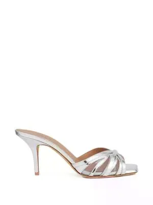 MALONE SOULIERS Perla Metallic Leather Sandals - Silver