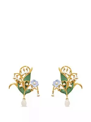 Oscar De La Renta Lily Of The Valley Clip-on Earrings - Gold