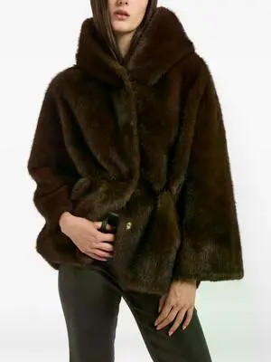 BULLY Hooded Faux-fur Jacket - Brown