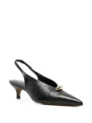 Maje Lizard-effect Pointed-toe Pumps