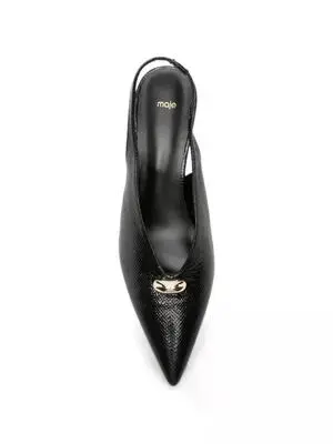 Maje Lizard-effect Pointed-toe Pumps
