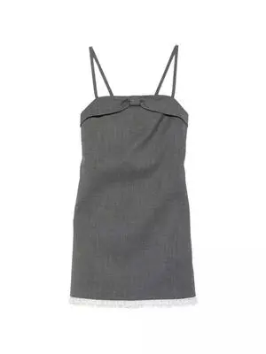 Maje Bow-detail Lace-trim Mini Dress