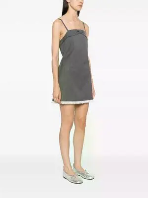 Maje Bow-detail Lace-trim Mini Dress