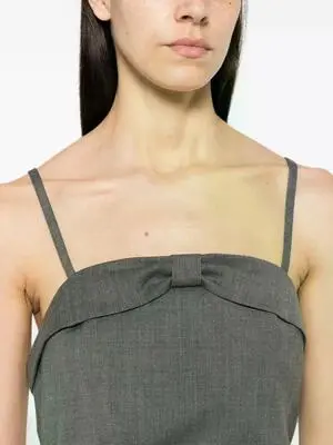 Maje Bow-detail Lace-trim Mini Dress