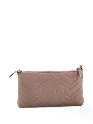 Gucci Gg Marmont Chain Matelasse Leather Mini Shoulder Bag - Neutrals