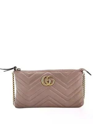 Gucci Gg Marmont Chain Matelasse Leather Mini Shoulder Bag - Neutrals