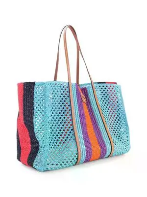 Gucci Interlocking G Web Raffia Large Tote Bag