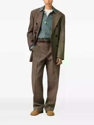 AMI Paris Houndstooth Balloon-fit Wool Trousers