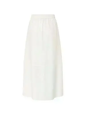 ELEH Elasticated-waistband Panelled Midi Skirt - White