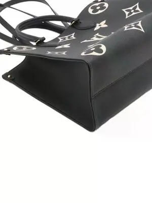 LOUIS VUITTON 2020-2026 Bicolor Monogram Empreinte Giant Onthego Mm Satchel - Black