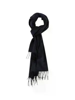 LARDINI Fringed Cashmere Scarf - Blue