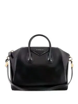Givenchy Antigona Bag Glazed Leather Medium Satchel - Black