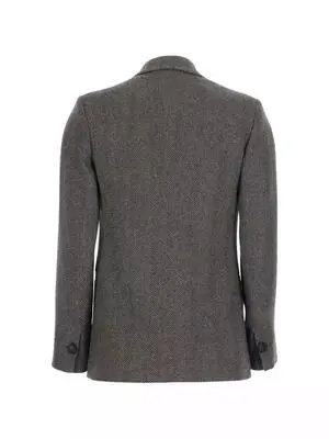 Antonelli Firenze Herringbone-pattern Single-breasted Blazer - Brown