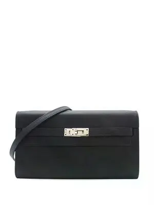 Hermès 2021 Epsom Kelly To Go Wallet Crossbody Bag - Black