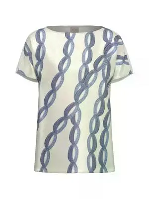 Marella Chain-print Short-sleeve Blouse - Neutrals
