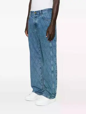Balmain Quilted Straight-leg Jeans