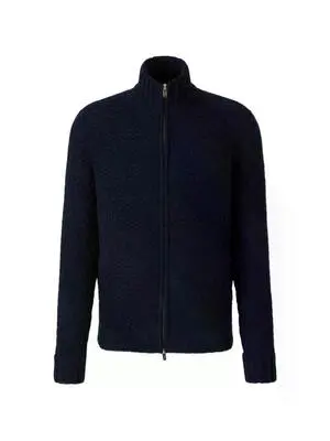 Fedeli Textured-stitch Cardigan - Blue