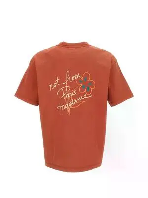 Drole De Monsieur Esquisse Slogan Print T-shirt - Orange