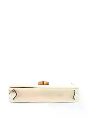 Gucci Diana Bamboo Chain Flap Bag Leather Mini Crossbody Bag - Neutrals
