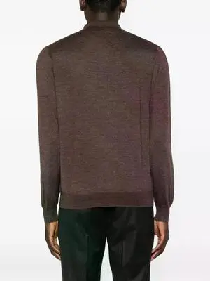 GRAN SASSO Button-collar Long-sleeve Sweater - Brown