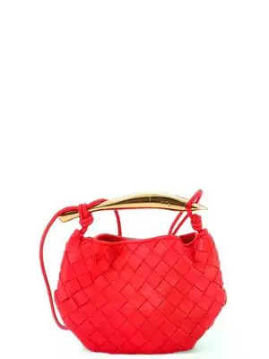 Bottega Veneta Intrecciato Nappa Mini Satchel Sardine Top Handle Bag - Red